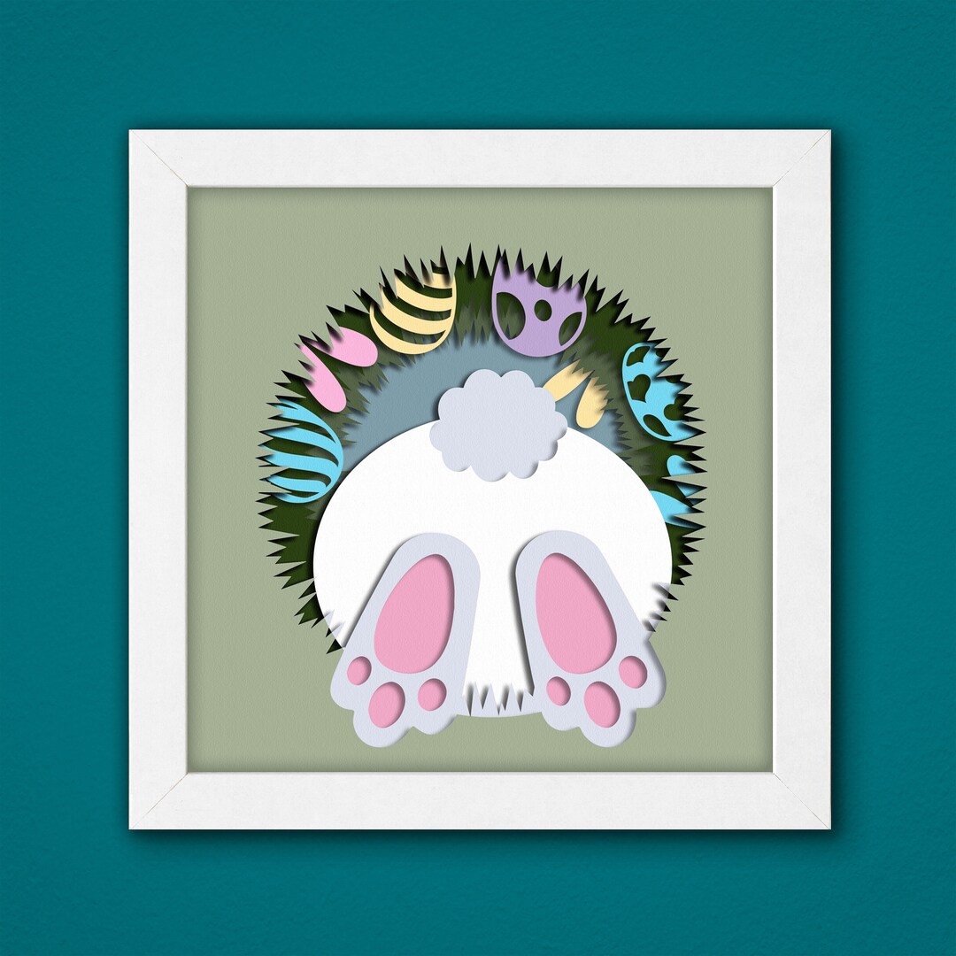 Happy Easter Shadow Box 3D Svg,bunny Easter 3D Light Box Svg,bunny ...
