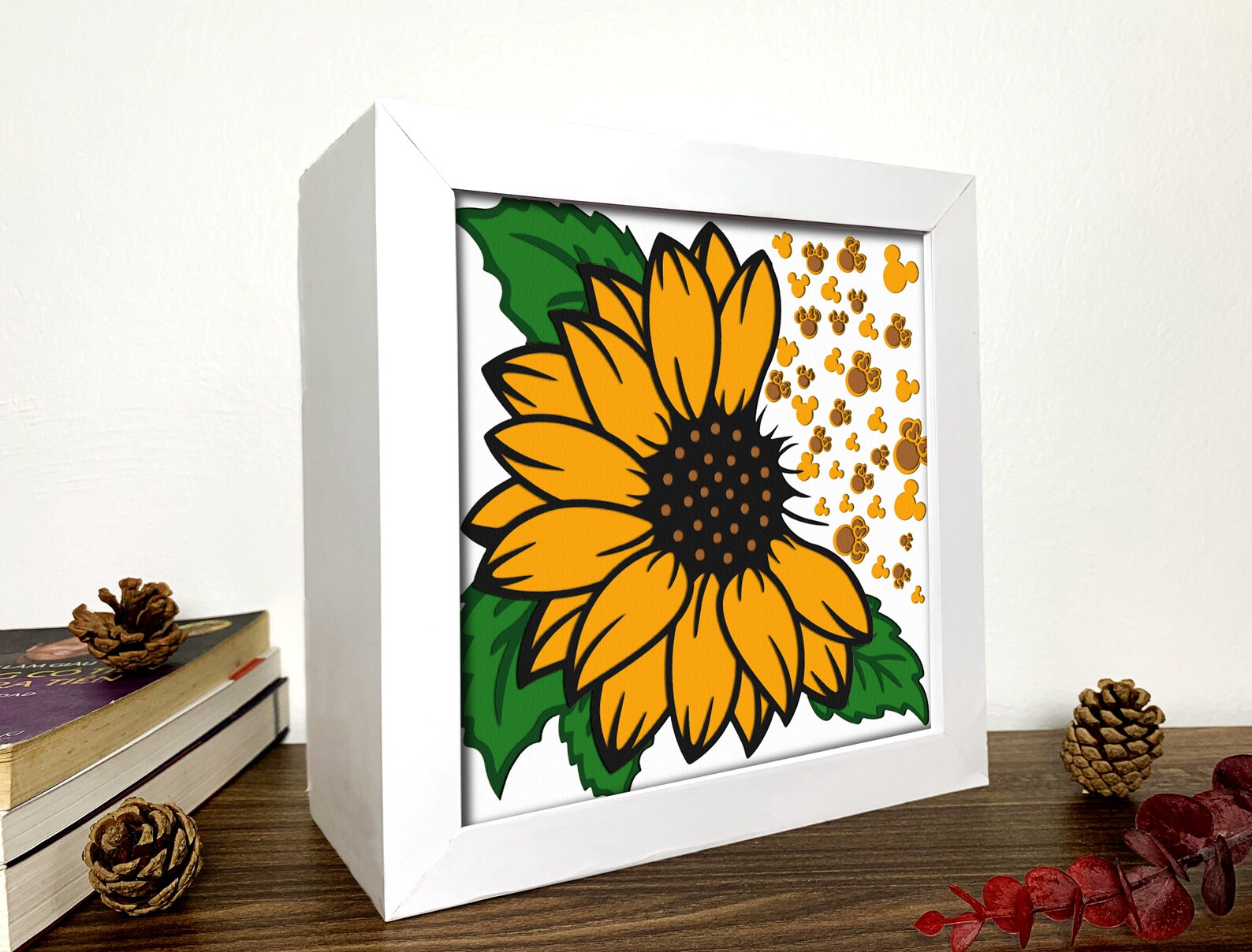Sunflower Shadow Box Svg,sunflower SVG , Flower 3D Svg ,flower Mouse ...