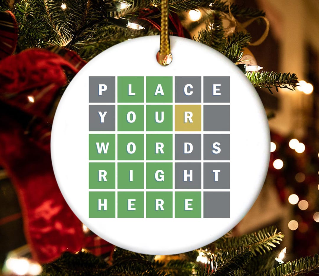 Personalized Wordle Ornament 2023custom Christmas Ornamentfunny Wordle ...