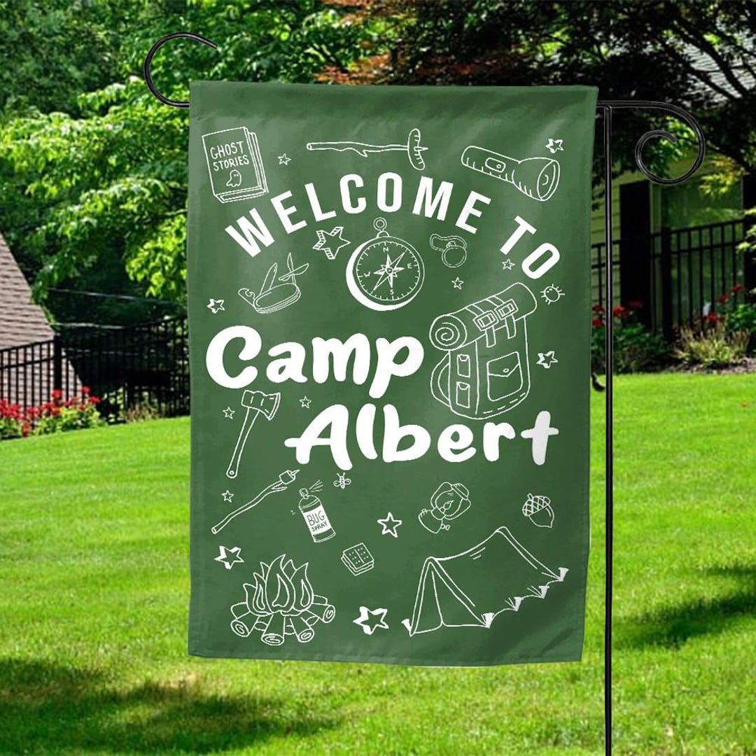 Custom Camping Flag, Personalized Camp Trip Banner,family Name Garden ...