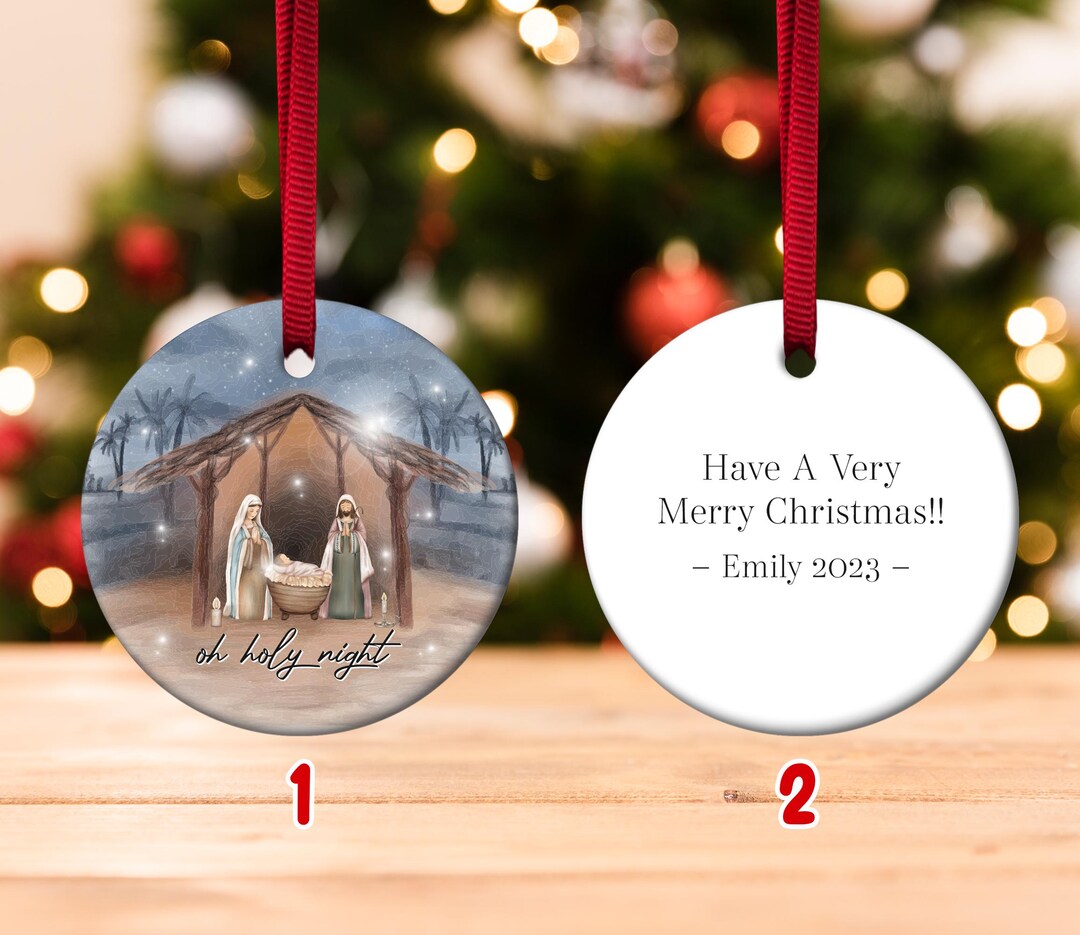 Personalize Nativity Ornament, Holy Family, Nativity Scenes, Baby Jesus ...