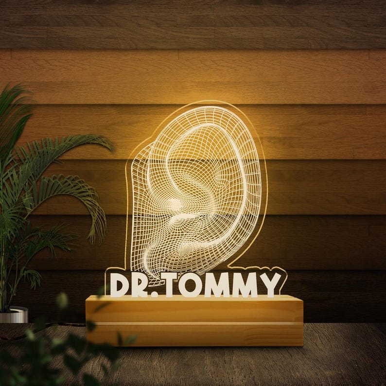 Ear LED Lamp, Personalized Gift for Otolaryngologist or Audiologist ...