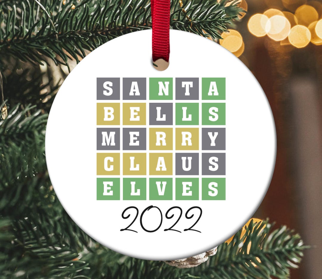 2022 Wordle Ornament - COM128 - Wordle Christmas Gift - Funny Wordle ...