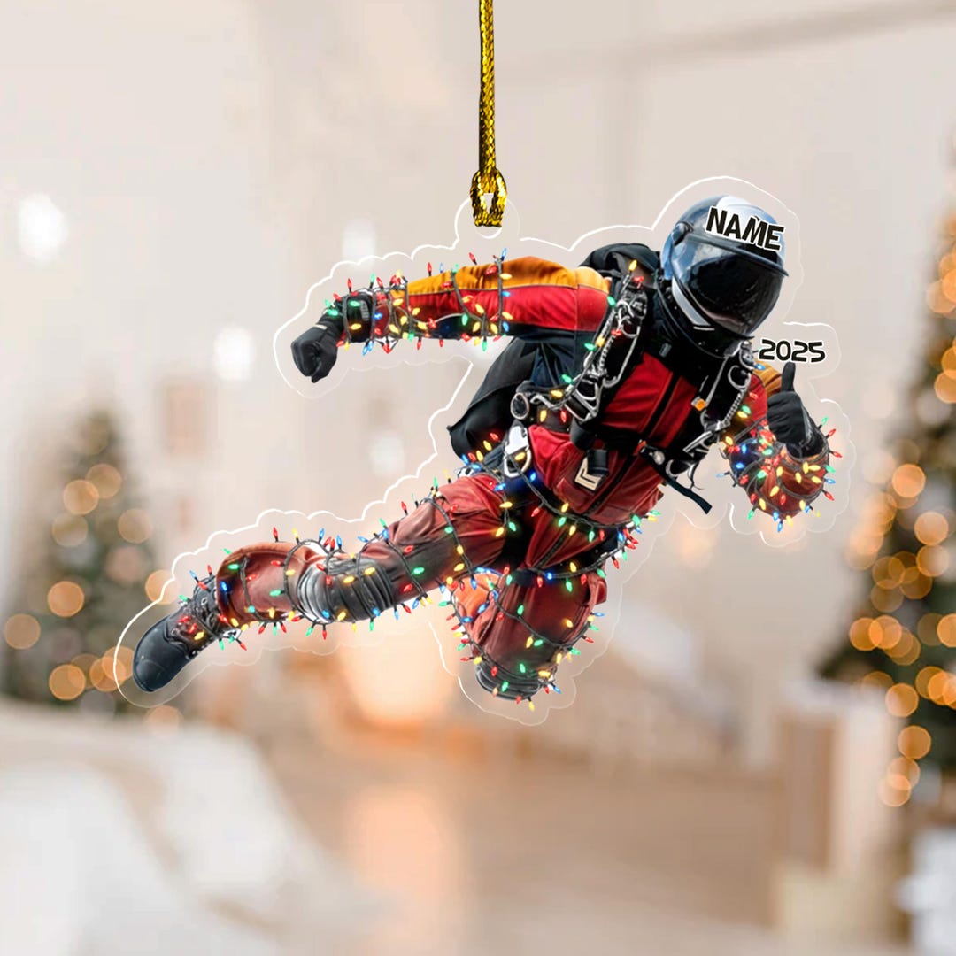 Personalized Skydiving Acrylic Ornament, Custom Ornament for Skydivers ...