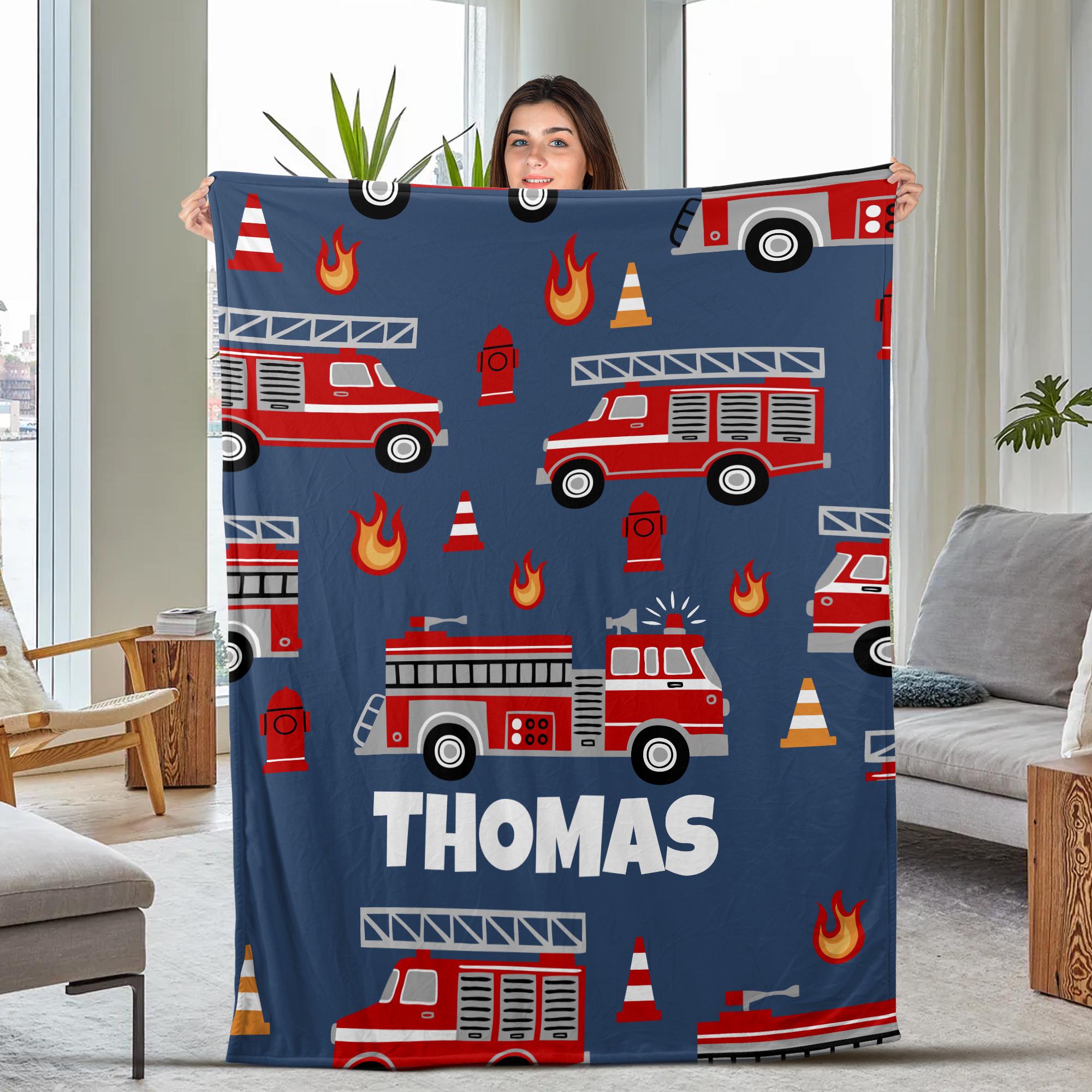 Personalized Firefighter Boy Blanket, Custom Kids Gift Blanket, Custom ...