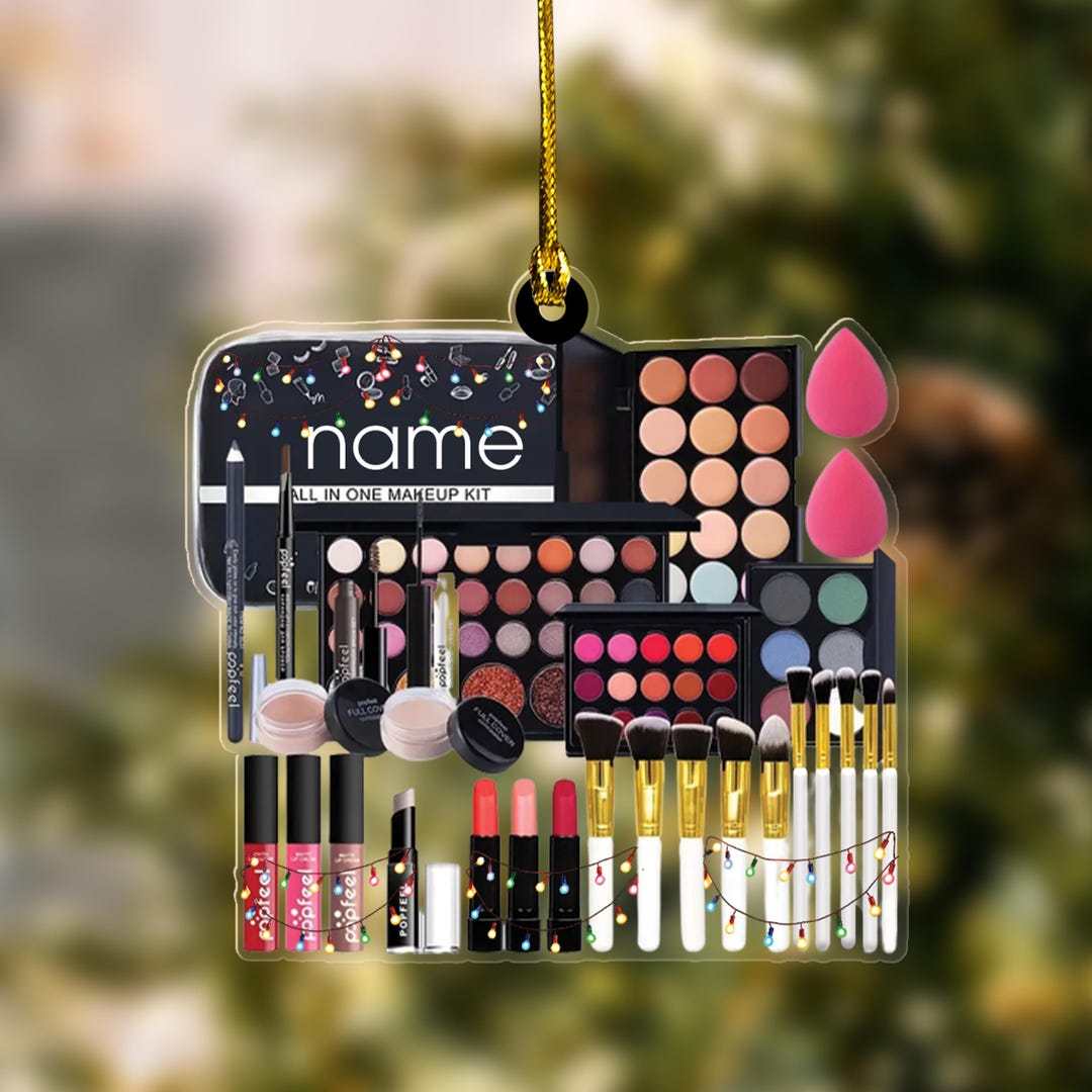 Personalized Makeup Bag Light Ornament, Makeup Artist Christmas ...