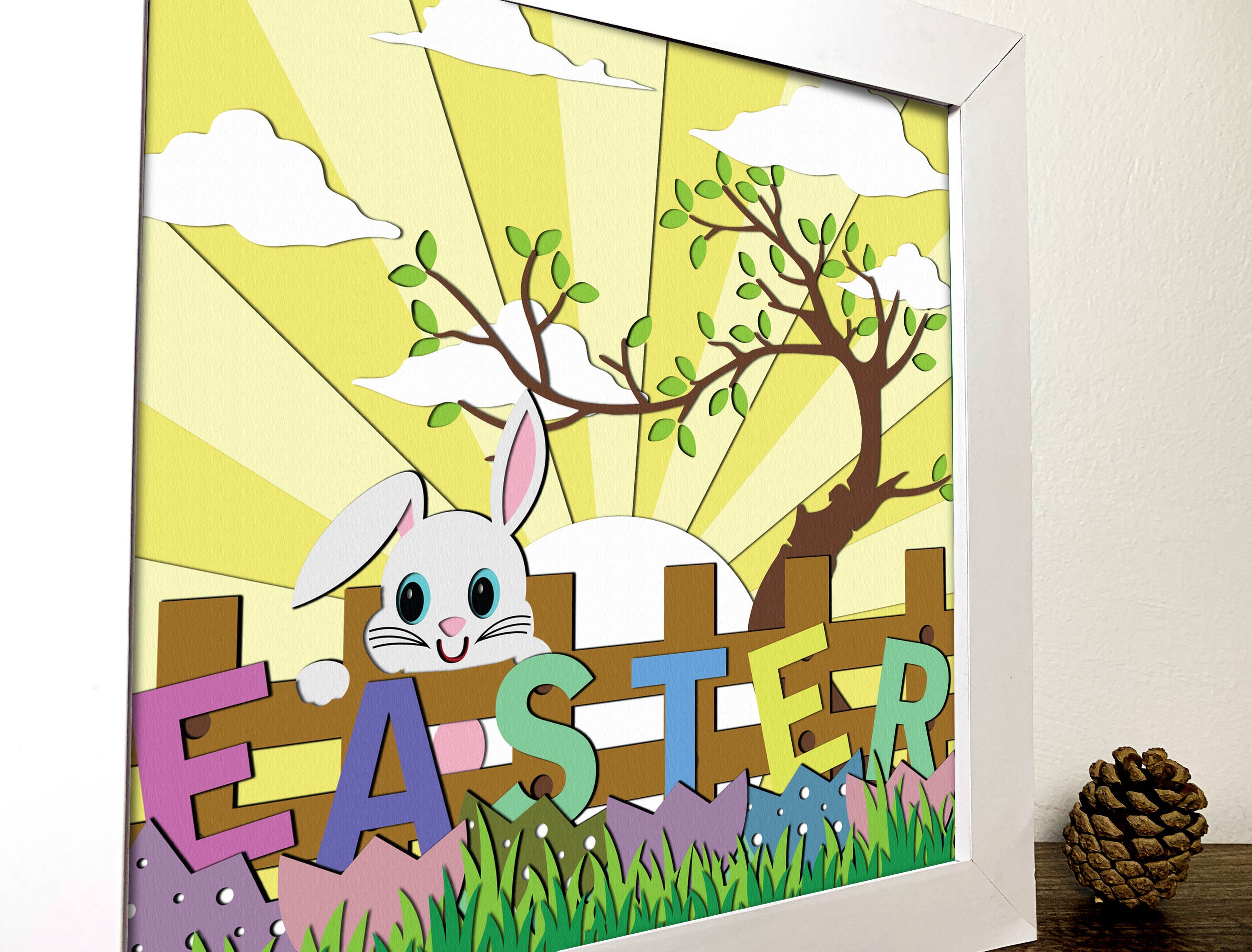 Happy Easter Shadow Box 3D Svg,easter 3D Svg,happy Easter Svg,bunny Svg ...