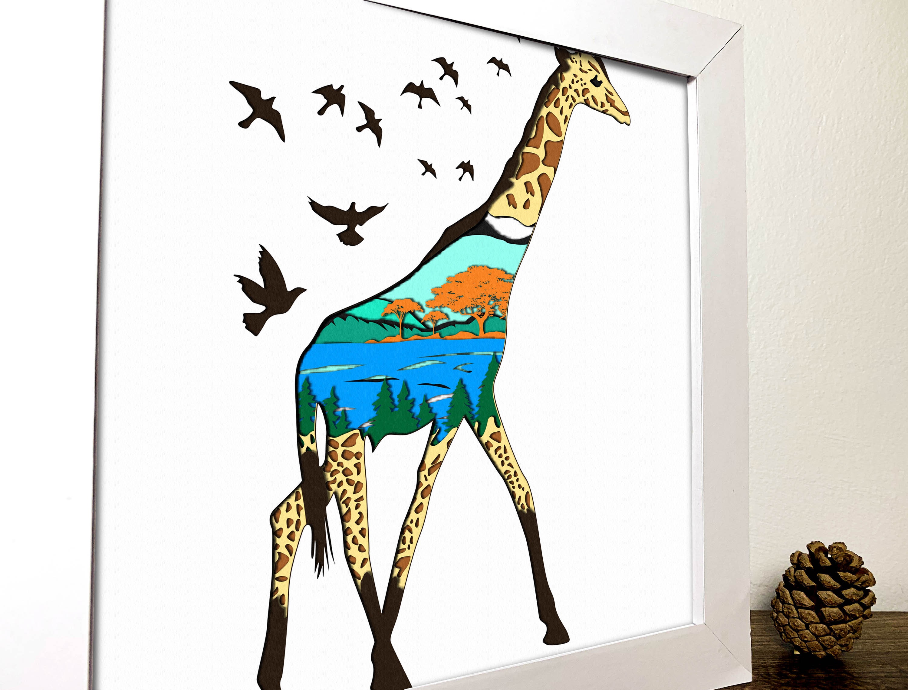Giraffe Shadow Box Svganimal Shadow Box 3D Svgshadow Box - Etsy UK