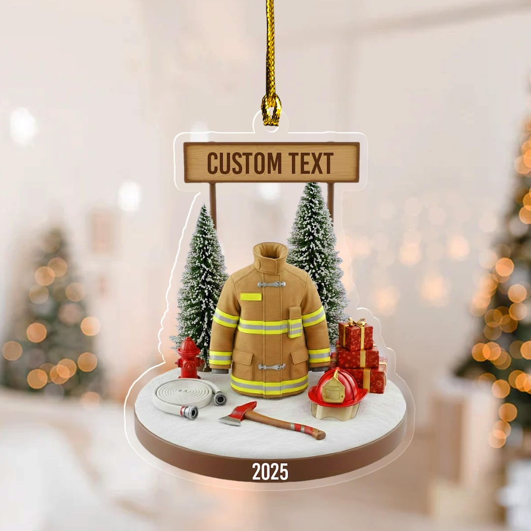 Custom Firefighter Ornament, Firefighter Uniform Ornament, Xmas Gift ...