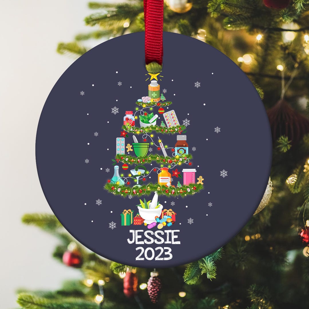 Personalized Pharmacy Christmas Ornaments 2024, Pharmacist Ornament ...