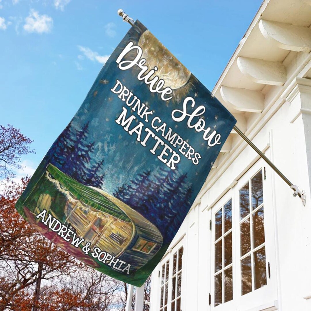 Personalized Camping Flag/custom Family Garden Flag/personalized Yard ...