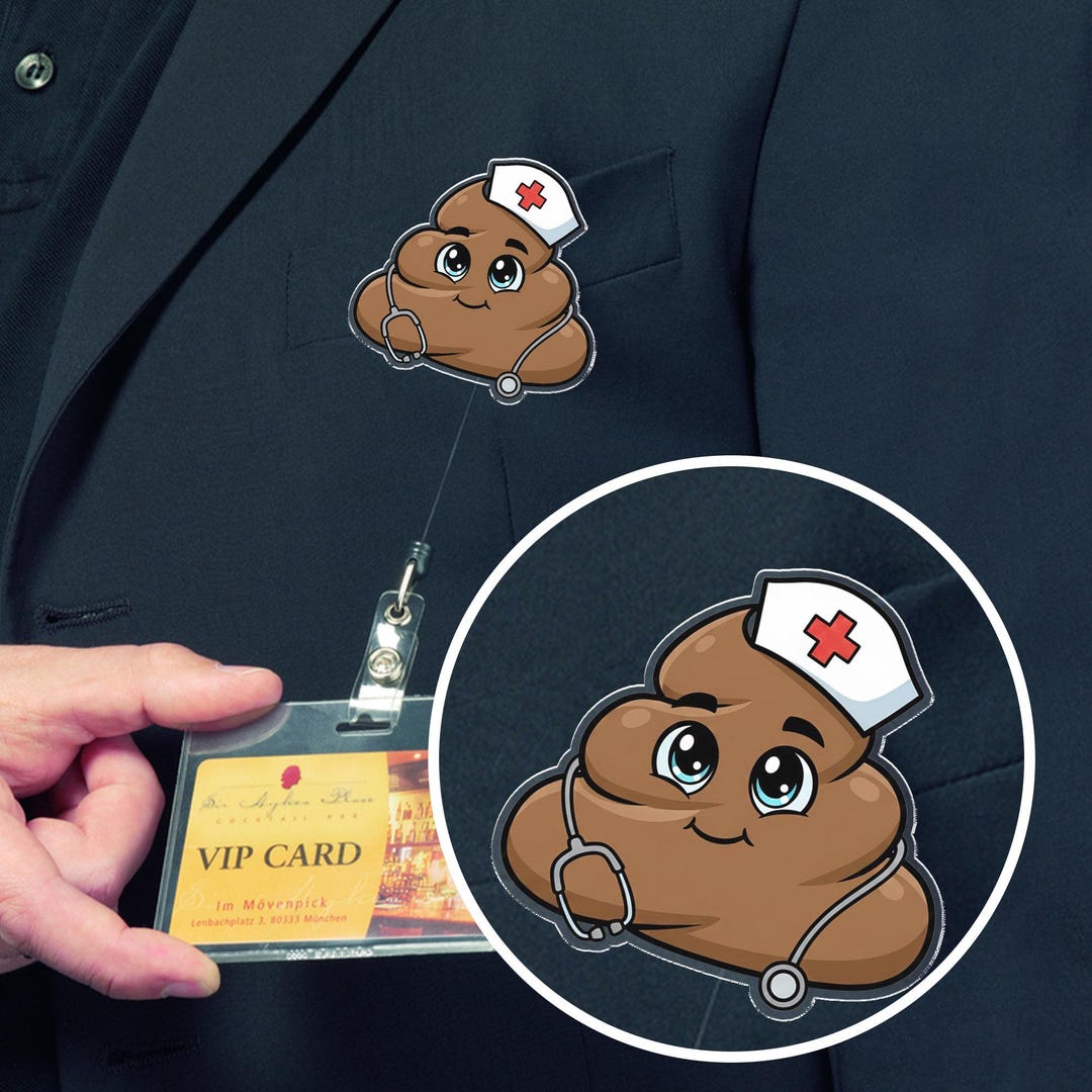 Poop Badge Reel, Funny Badge Reel, Nurse Badge Reel, GI Nurse Badge ...