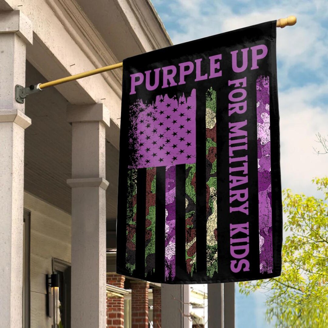 Purple up for Military Kids Garden Flag, Purple up Garden Flag Decor ...