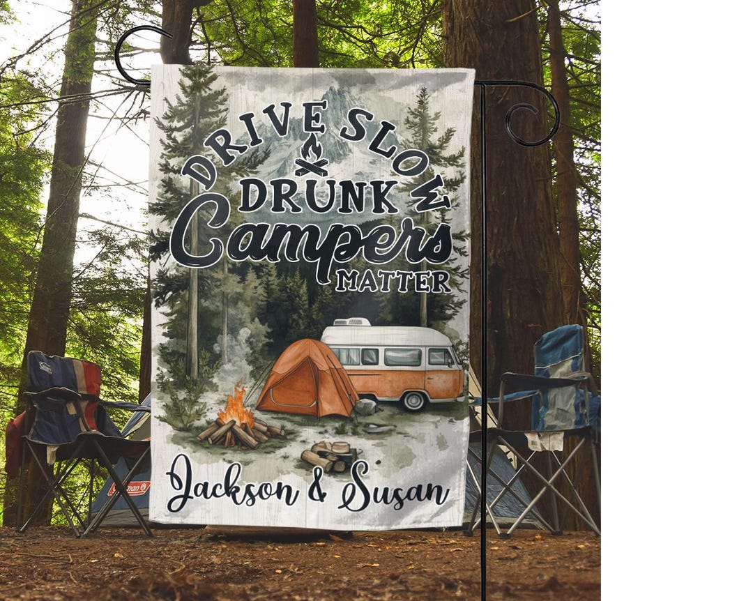 Personalized Camping Flag, Home is Where We Park It, Gift for Camping ...