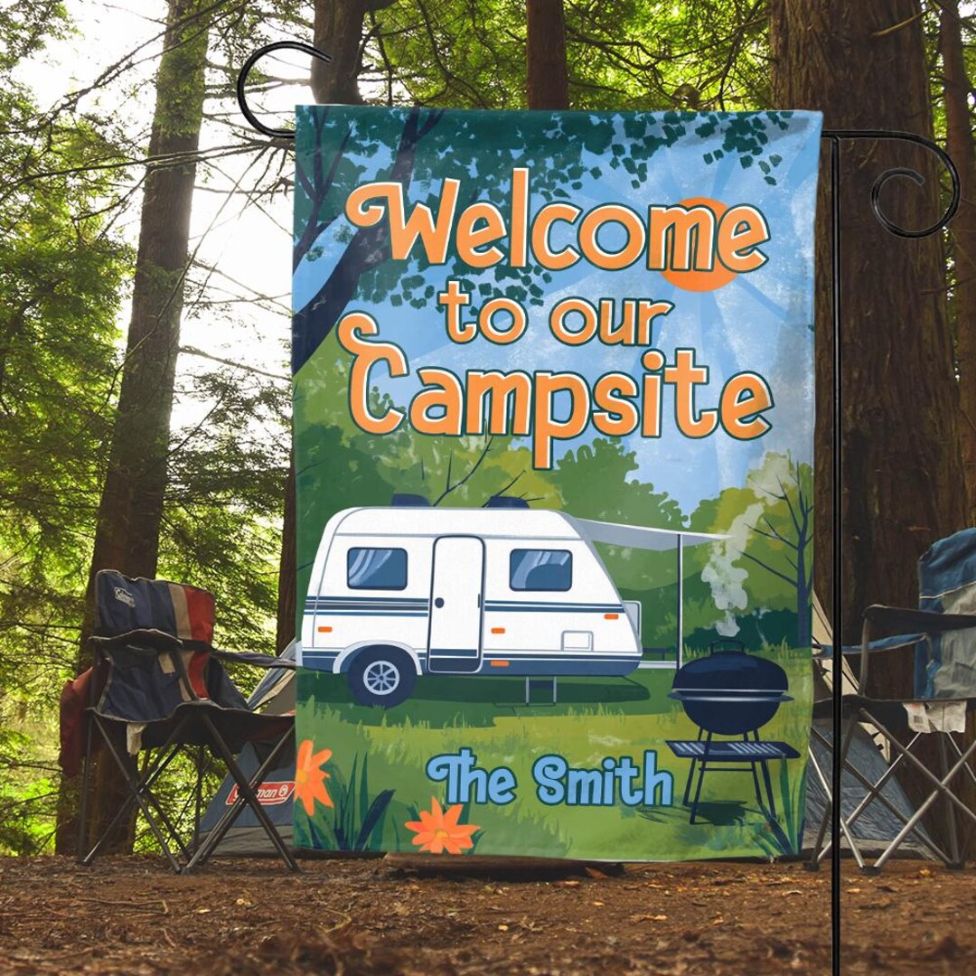 Custom Camping Flag With Family Name – Unique RV Camper Gift, Outdoor ...