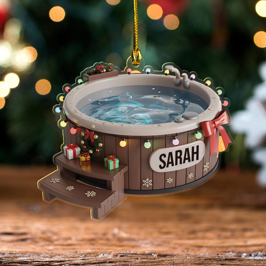 Personalized Jacuzzi 2D Flat Ornament, Jacuzzi Spa Christmas Ornament ...