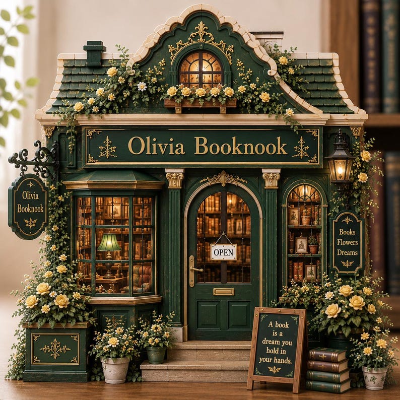 Custom Book Store Wooden Block, Book Lover Shelf Decor, Personalized ...