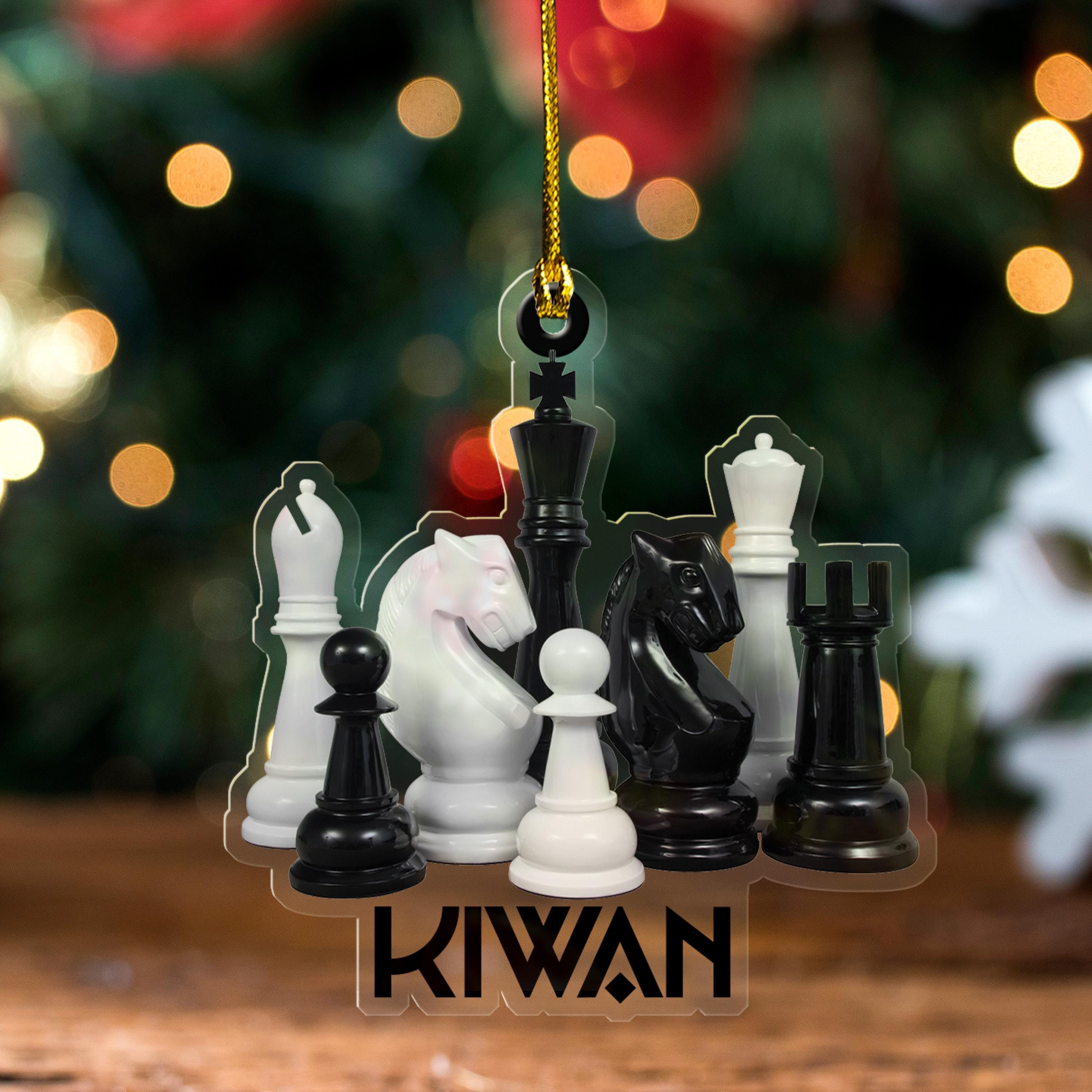 Personalized Name Chess Ornament, Xmas Gift for Chess Team, Xmas Tree ...