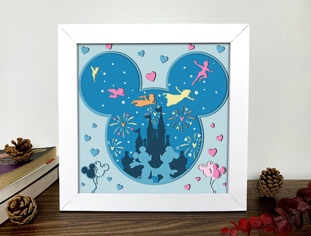 Happy Mouse Shadow Box Svg,castle Mouse 3D Svg,happy Mouse Light Box ...