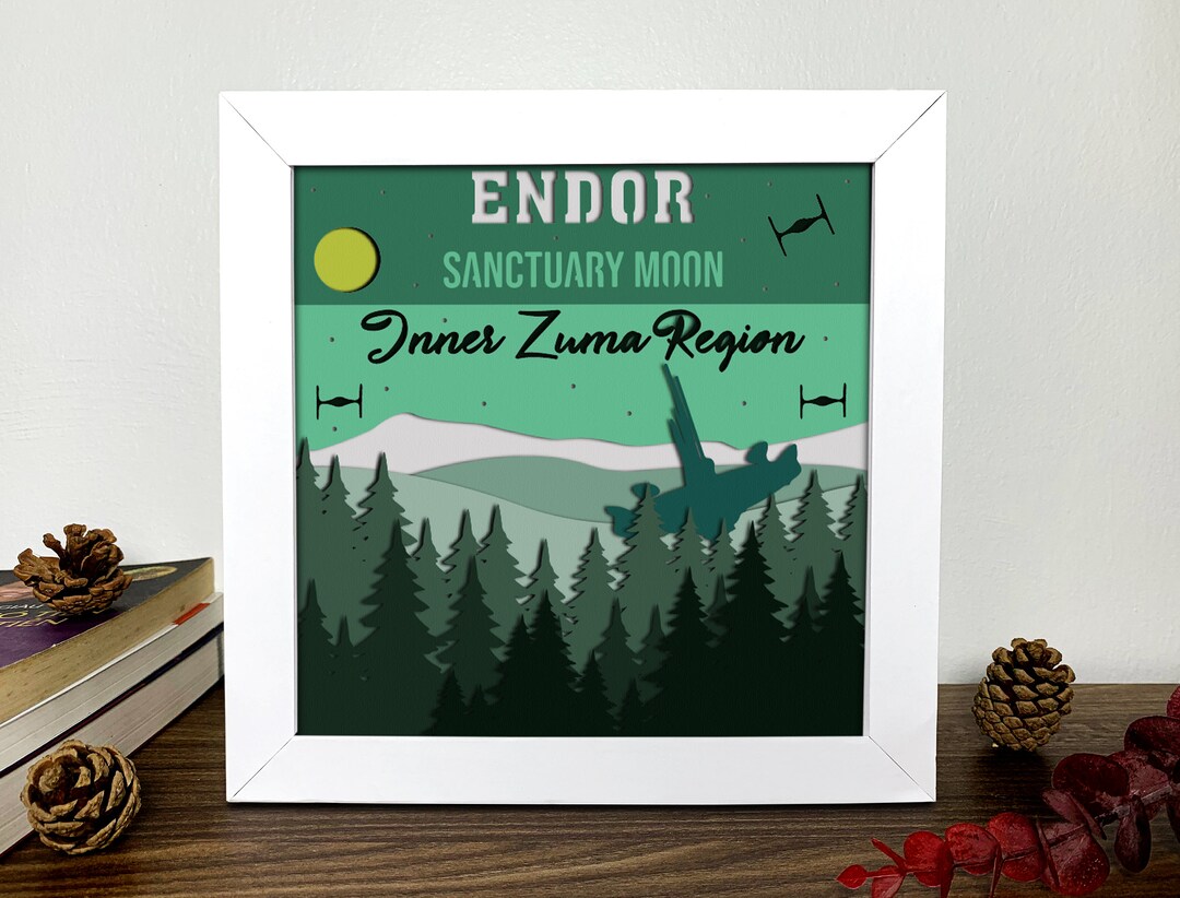 Endor Sanctuary Moon Inner Zuma Region Shadow Box Svg,endor 3D Svg,star ...
