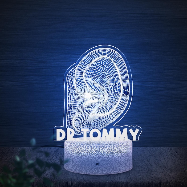 Ear LED Lamp, Personalized Gift for Otolaryngologist or Audiologist ...