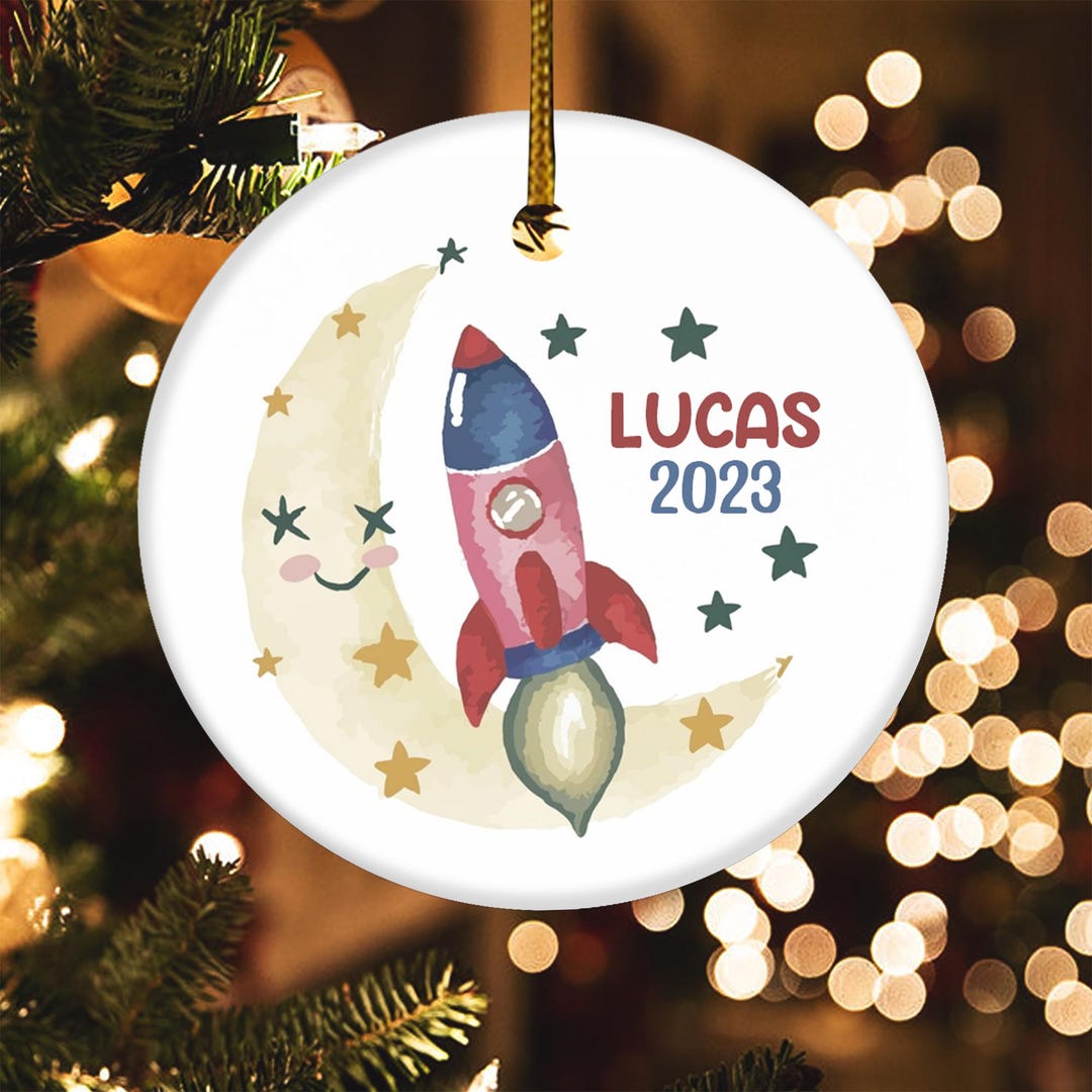 Rocket Ornament, Space Ornament, Spaceship Ornament, Custom Baby ...