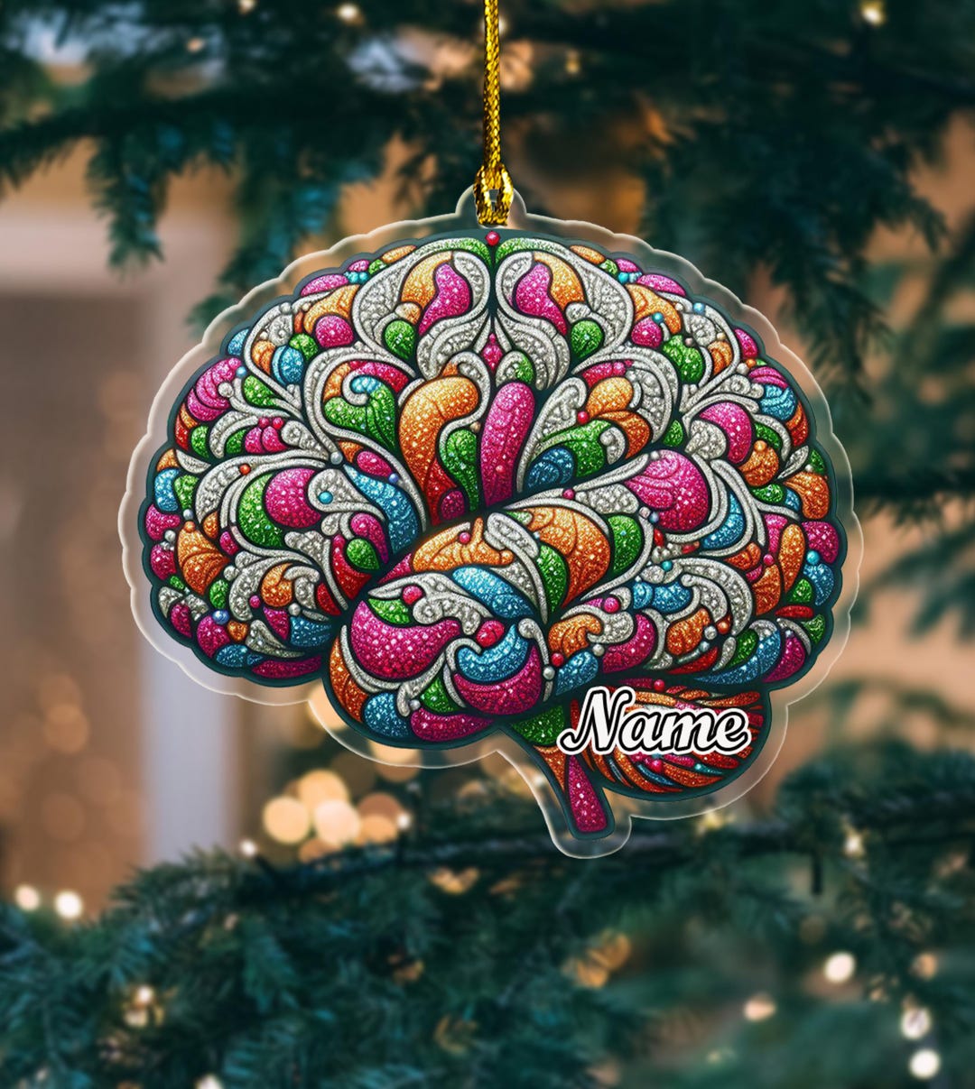 Personalized Aesthetic Anatomical Brain Christmas Ornament, Anatomical ...