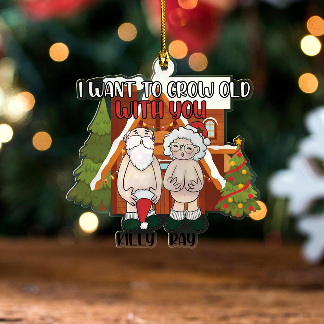 Personalized I Want to Grow Old With You Ornament, Couples Ornament ...