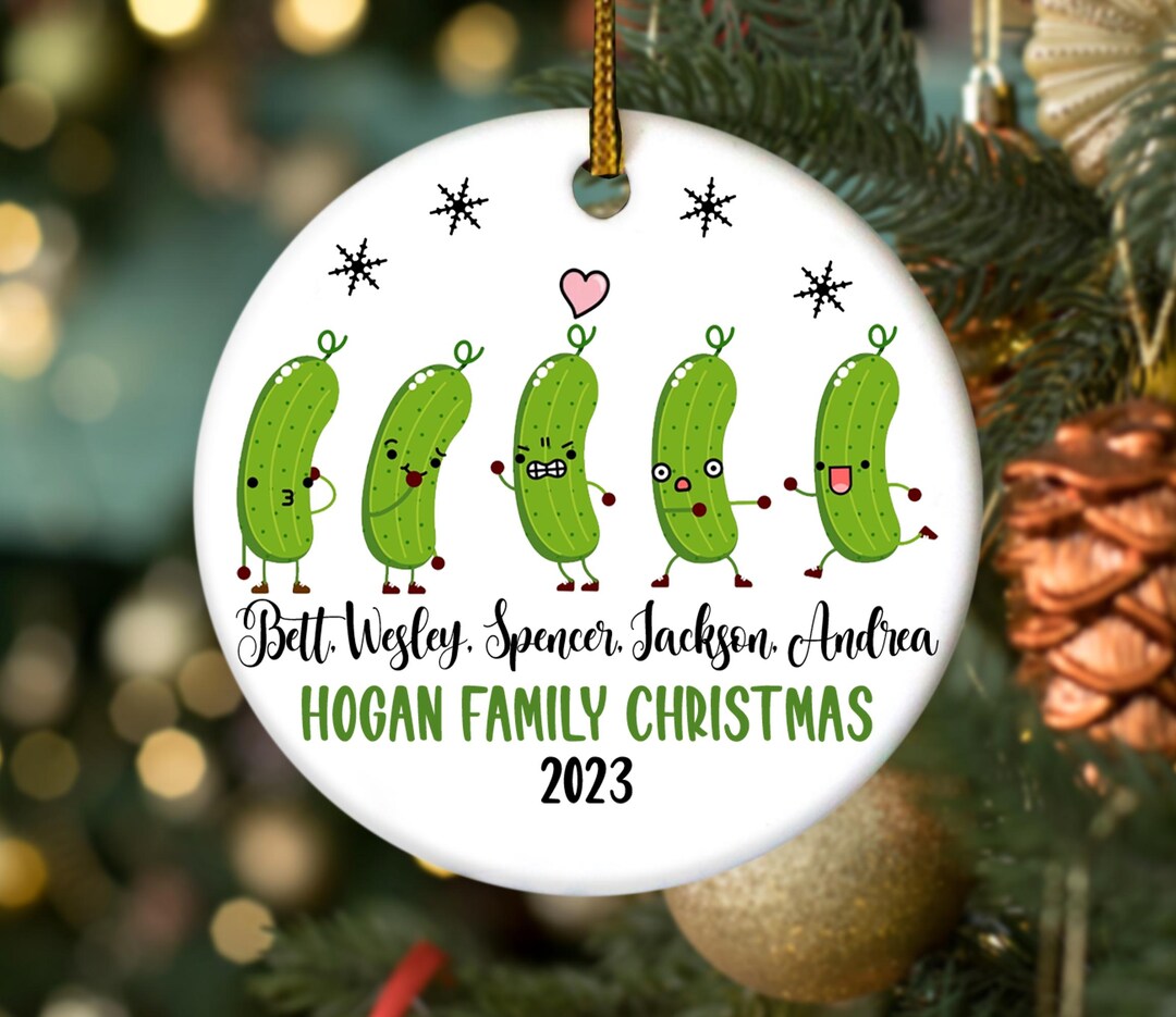 Personalized Pickle Ornament, Pickle Christmas Tree Ornament, Cucumber ...