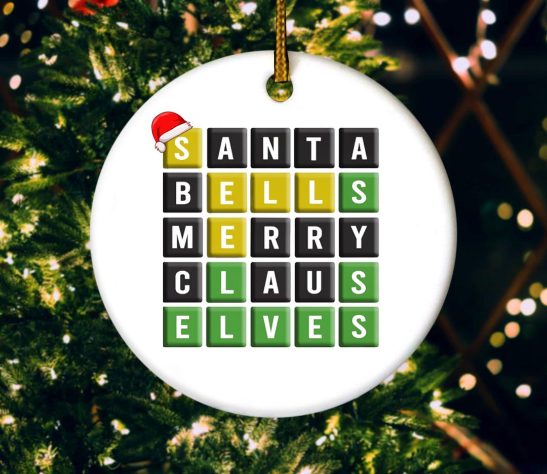 Wordle Ornament, Wordle Christmas Gift, Funny Wordle Lover Gift, Wordle ...