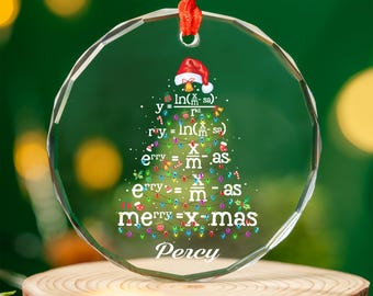 Personalized Math Teacher Ornament, Math Equation Christmas Tree ...