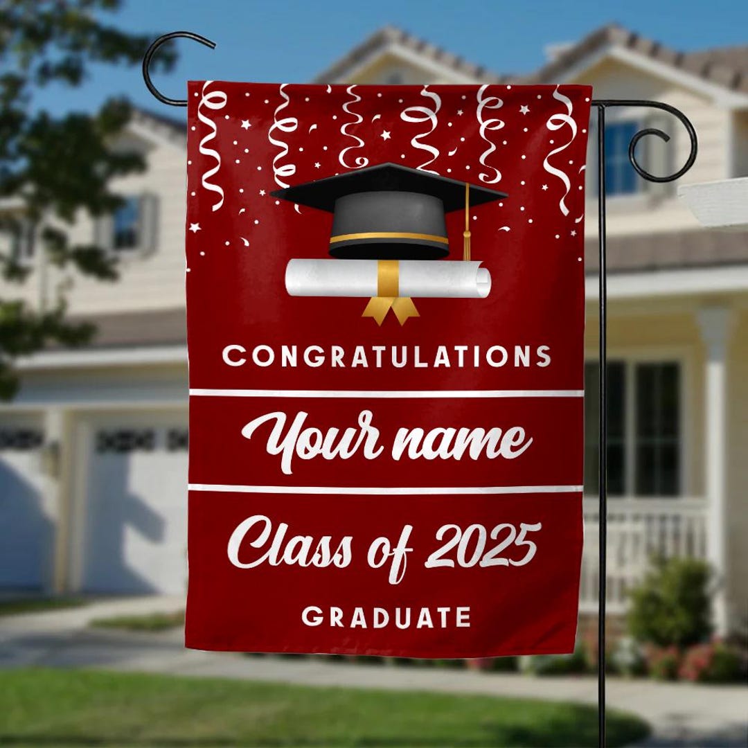 Custom Graduation Flag, College Grad Flag, College Class of 2025 Grad ...