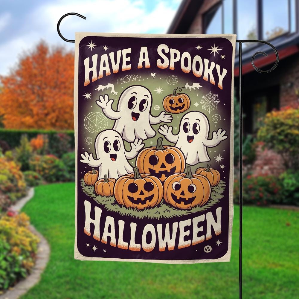 Happy Halloween Witch Flag, Halloween Garden Flag, Spooky Season Flag ...