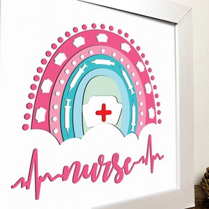 Nurse Shadow Box 3D Svg,nursing Gift Svg,healthcare Svg,nursing 3D Svg ...
