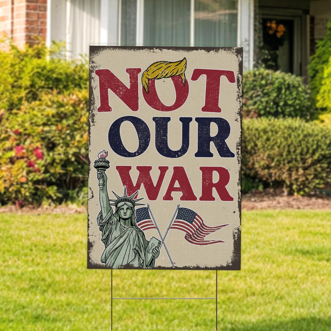 Bold Statement With Statue of Liberty Retro Yard Sign, World Peace Yard ...