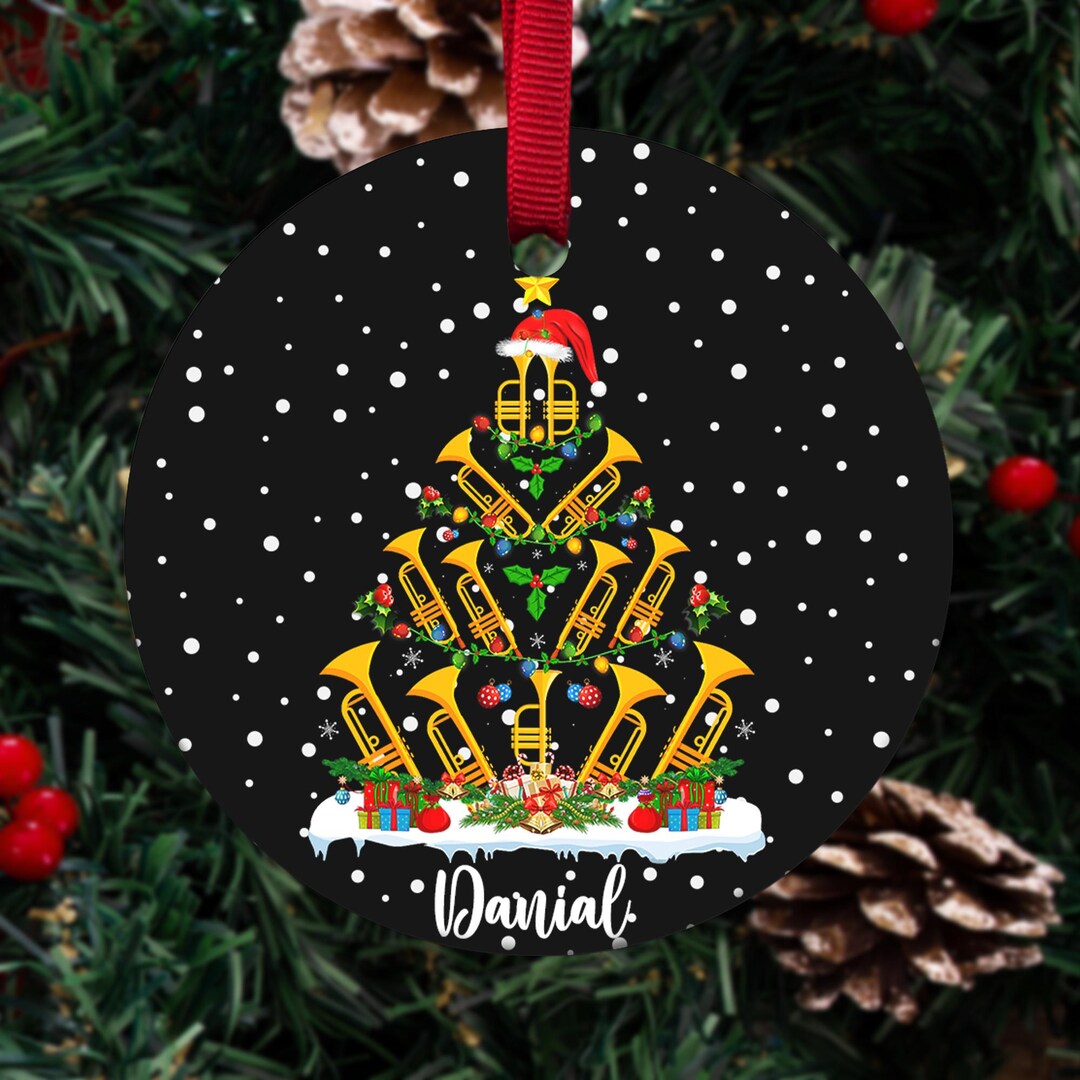 Personalized Trumpet Christmas Tree Ornament, Custom Trumpet Holiday ...