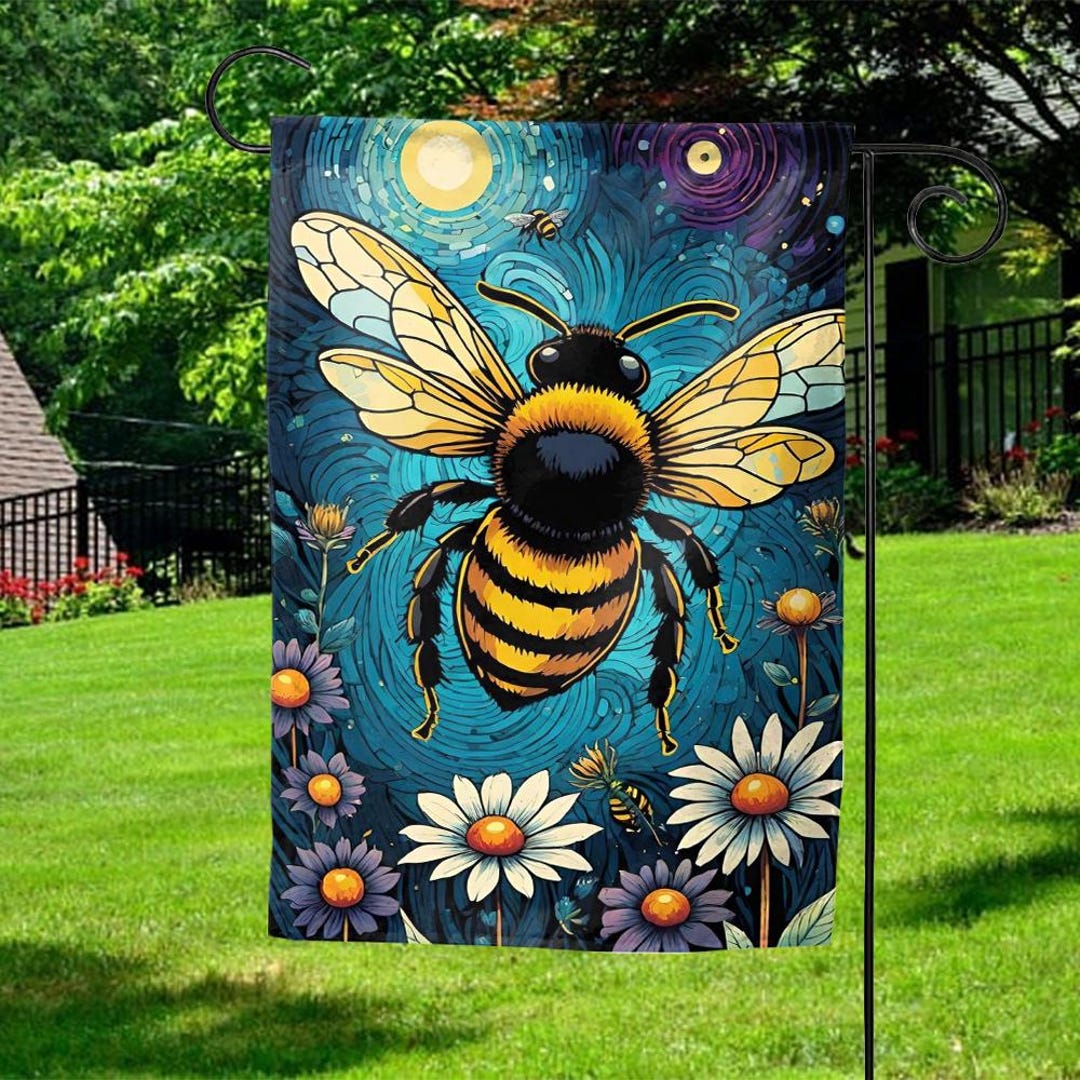 Bee Garden Flag, Bumblebee Garden Flag, Bee House Flag, Bumblebee House ...