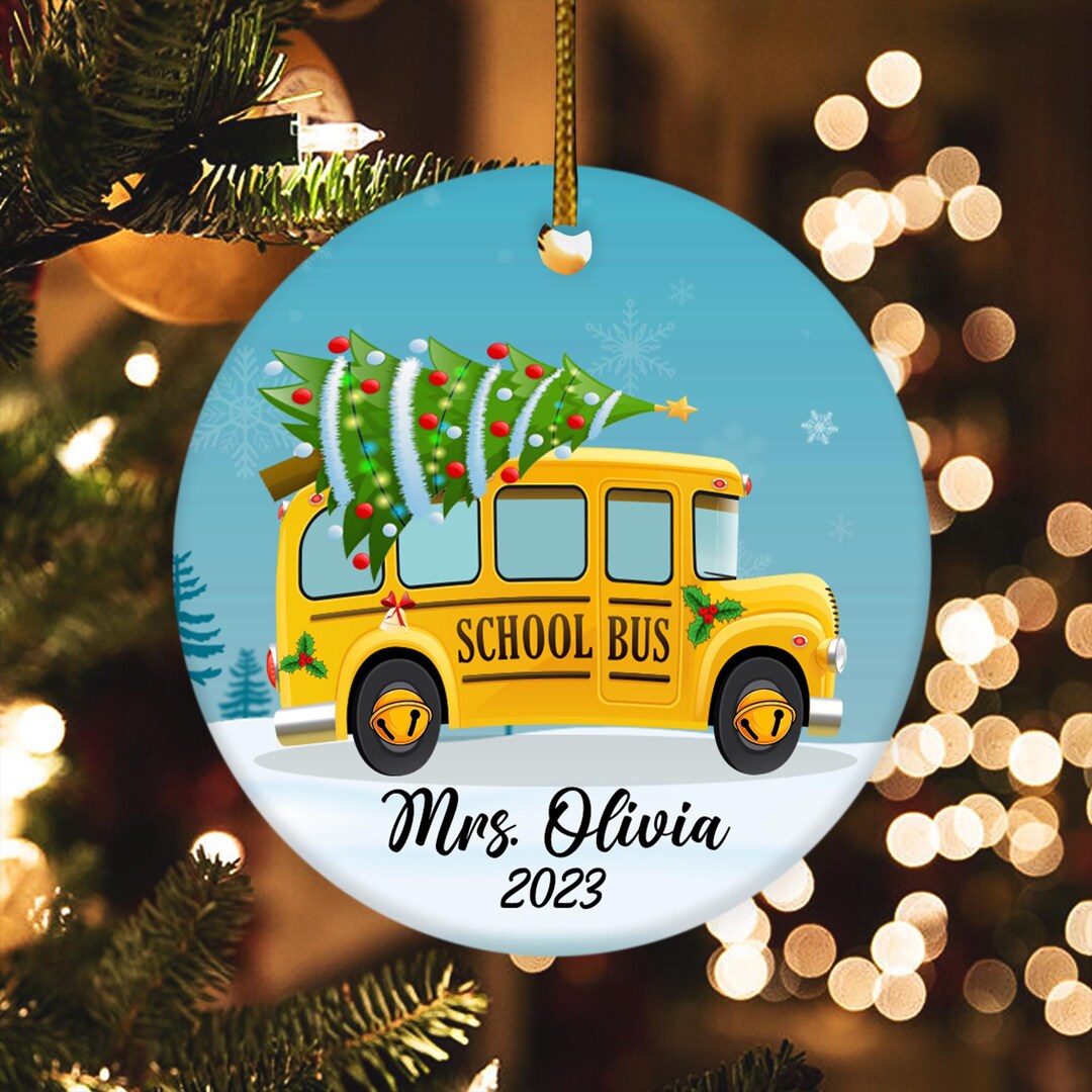 Personalized Bus Driver Ornament, School Bus Driver Christmas Ornament ...