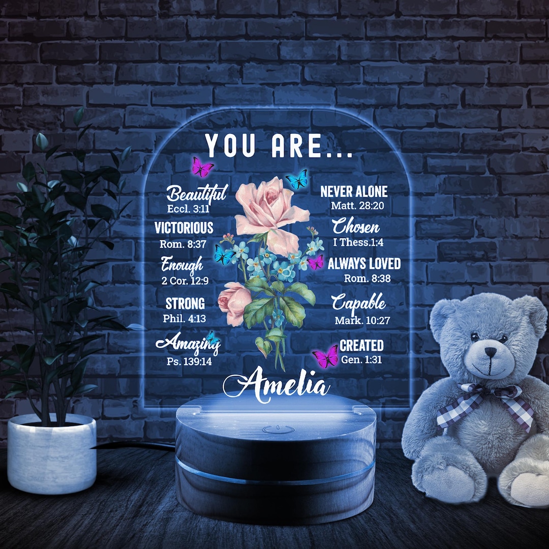 Custom Bible Verse LED Light,custom Faith Christian Birthday Gift for ...