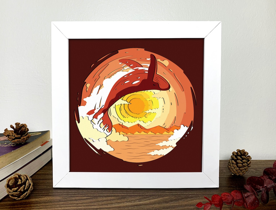Whale Shadow Box Svg,whale Svg,whale 3D Svg,whale Box,whale Light Box ...