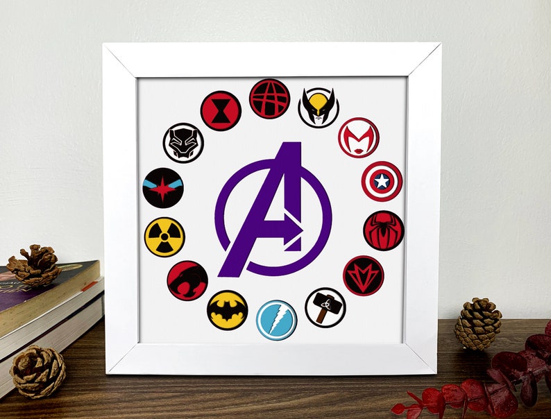 Super Hero Shadow Box Svgsuper Hero 3D Svgsuper Hero - Etsy