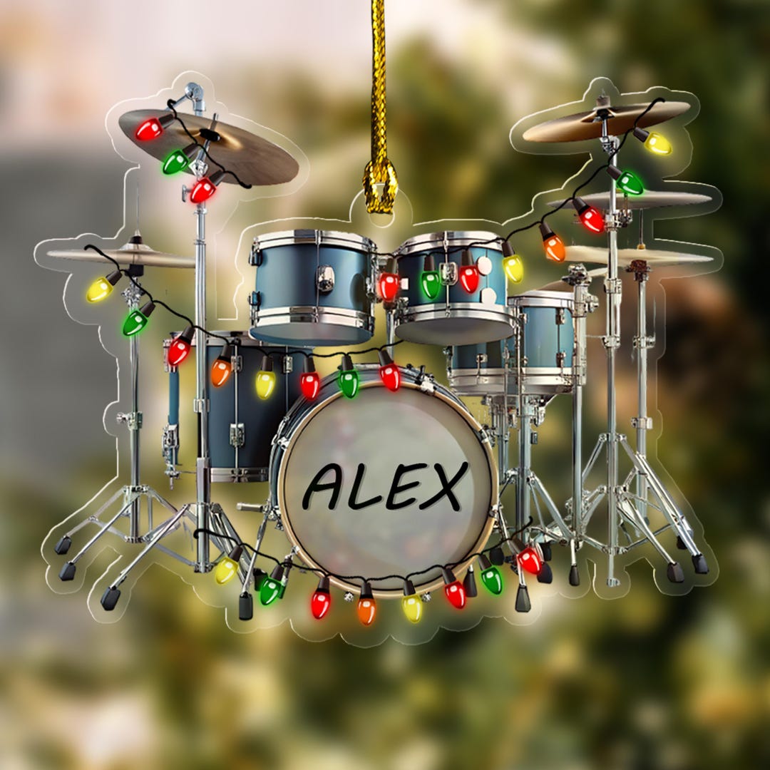 Custom Name Drummer Musical Instrument Christmas Ornament, Drummer ...