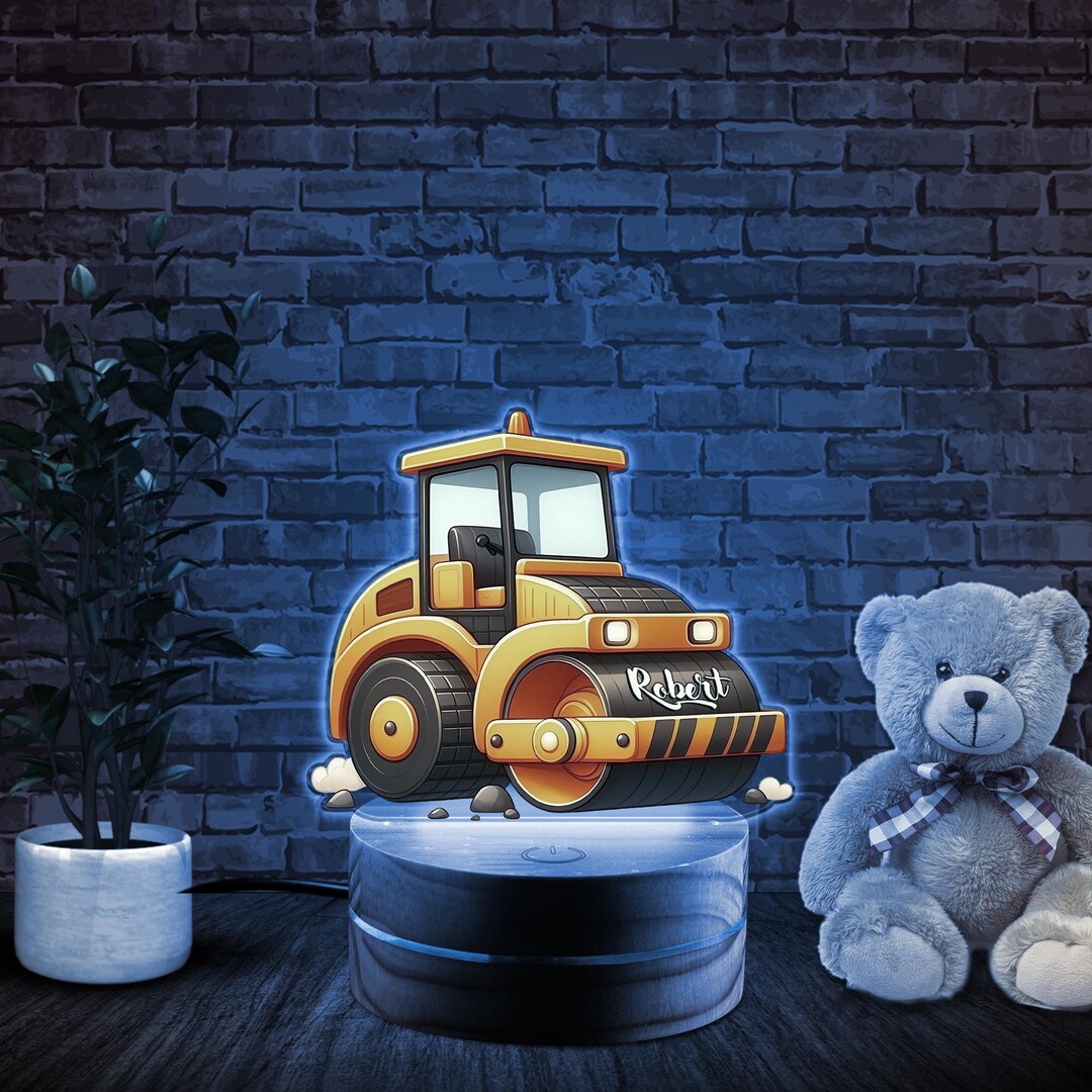 Personalized LED Stand Night Light up Table Lamp Boys Room Decor ...
