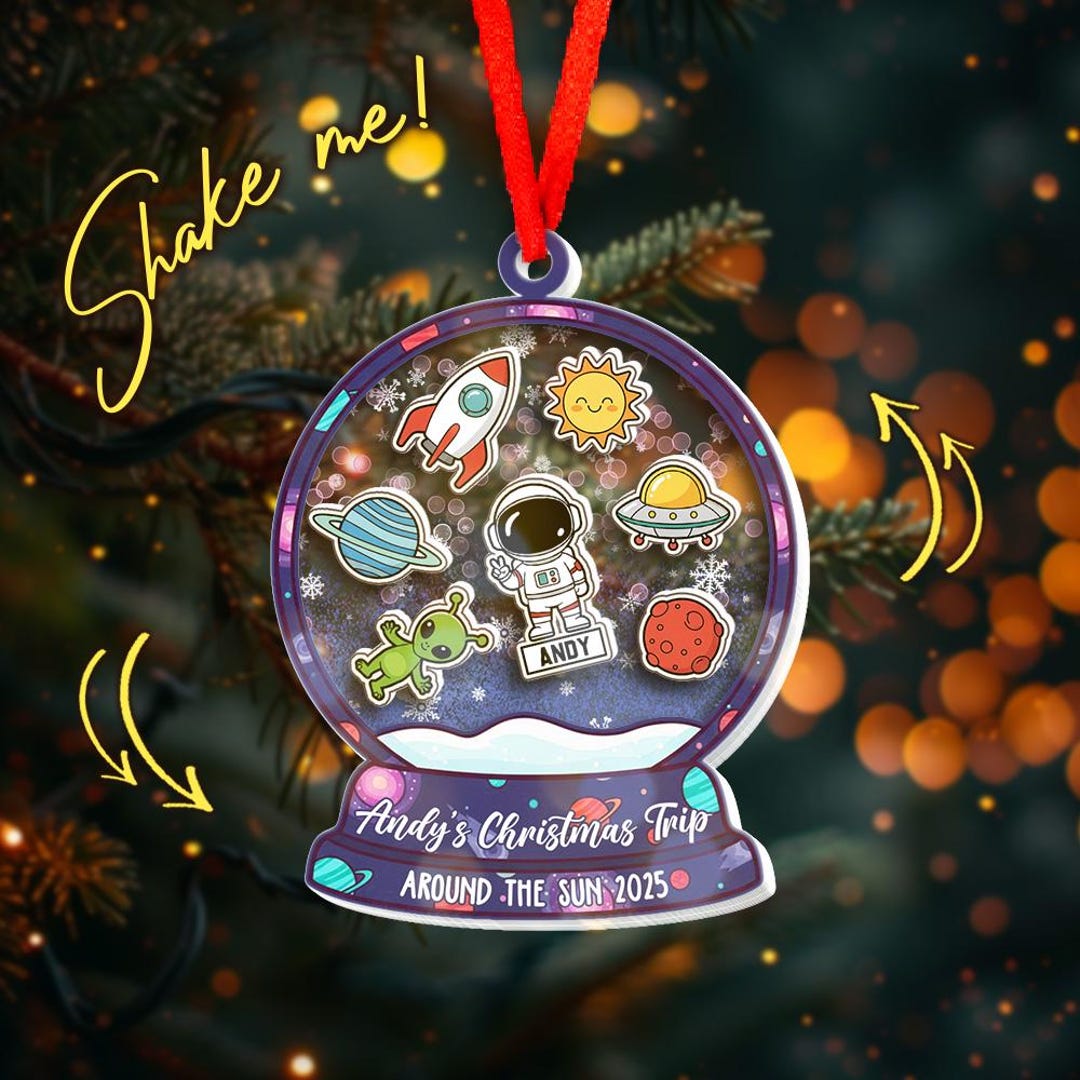Personalized Astronaut Space Shaker Ornament, Outer Space Ornament ...