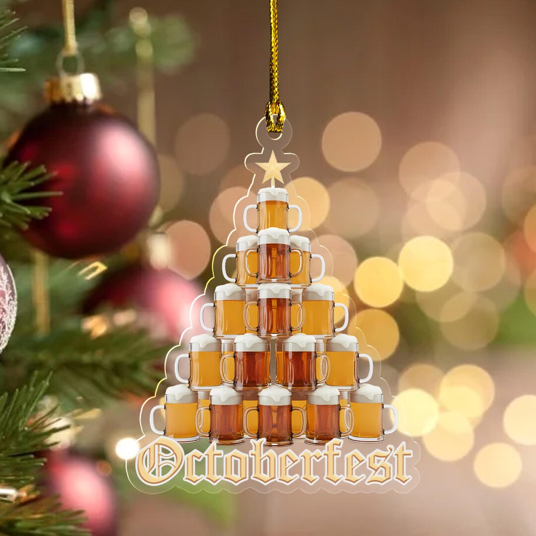 Personalized Beer Glass Ornament, Cheers Pint Mug Christmas Ornament ...