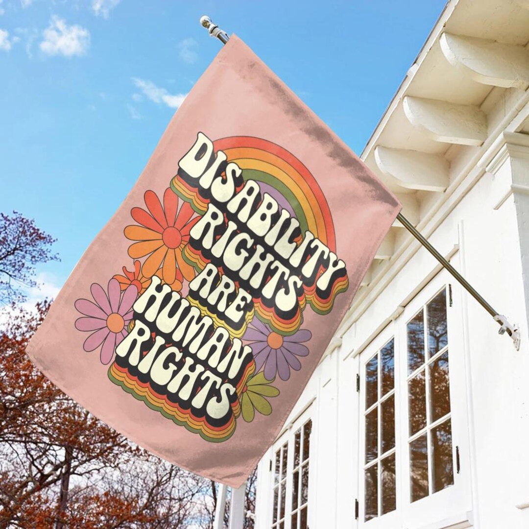 Disability Rights Are Human Rights Flag, Disabled Flag, Word Disability ...