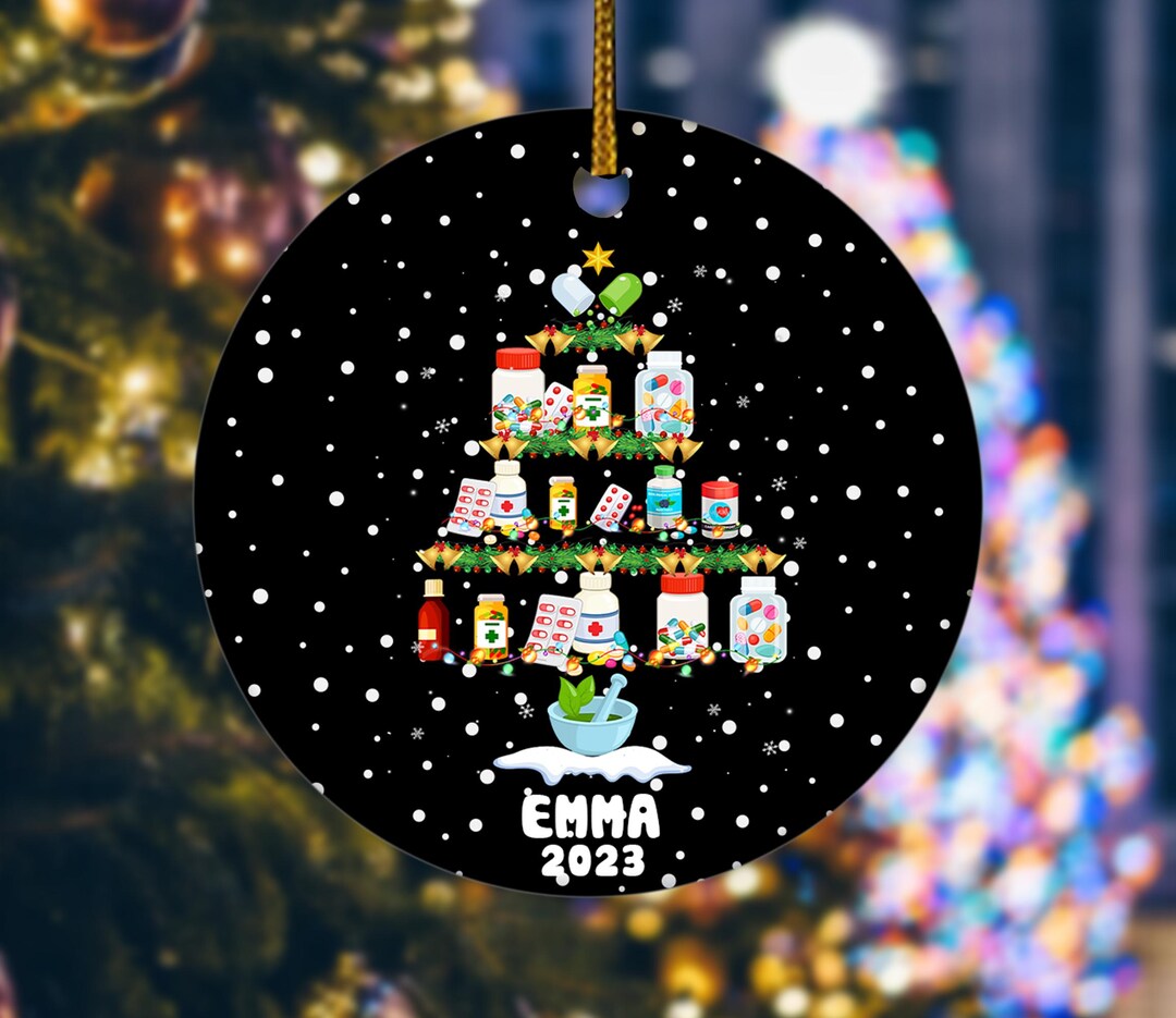 Personalized Pharmacy Christmas Tree Ornament 2025, Pharmacist Ornament ...