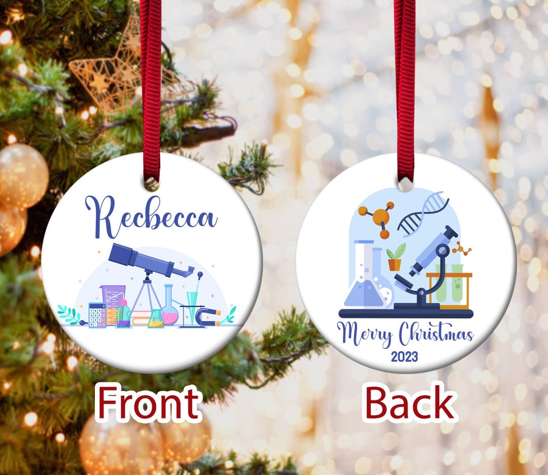 Science Biology Chemistry Christmas Ornament, Personalized Scientist ...