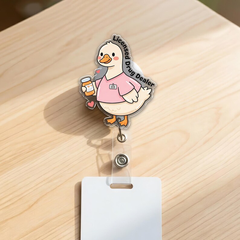 Registered Silly Goose Licensed Drug Dealer Badge Reel, Funny Pharmacy ...