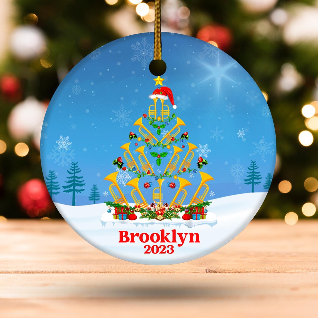 Personalized Trumpet Christmas Tree Ornament, Trumpet Christmas Holiday ...